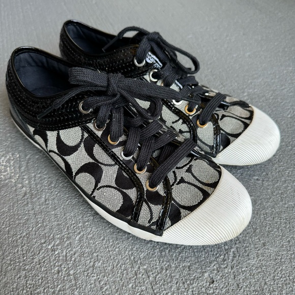 Coach | Shoes | Coach Zorra Black Sequin Signature C Canvas Sneaker ...
